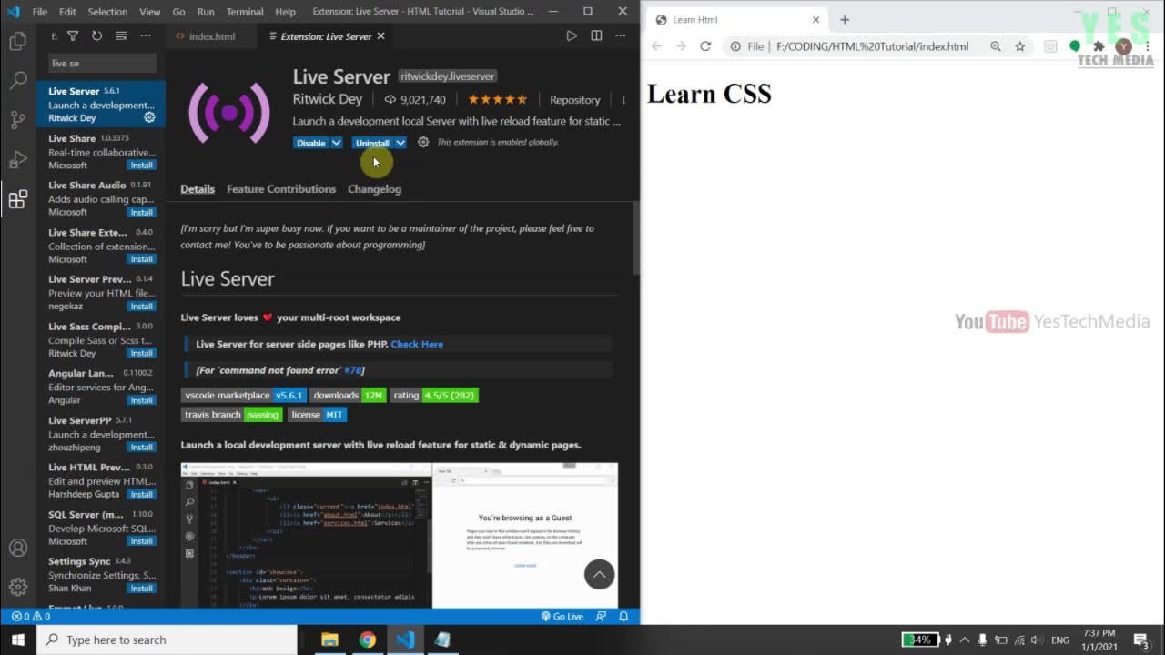 Live Server | HTML Malayalam Tutorial | Part 7 of 25 | - YouTube