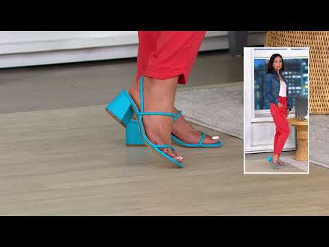 Marc Fisher Strappy Block Heel Sandals - Galvin RTB on QVC