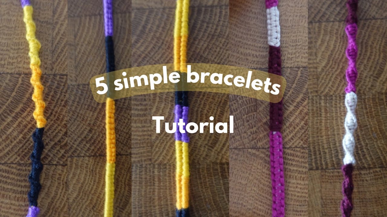 5 easy friendship bracelets - super beginner friendly - YouTube