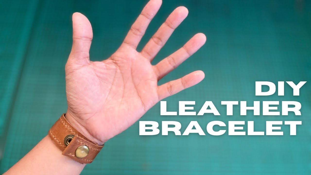 Easy DIY Leather bracelet for men - leather craft asmr - YouTube