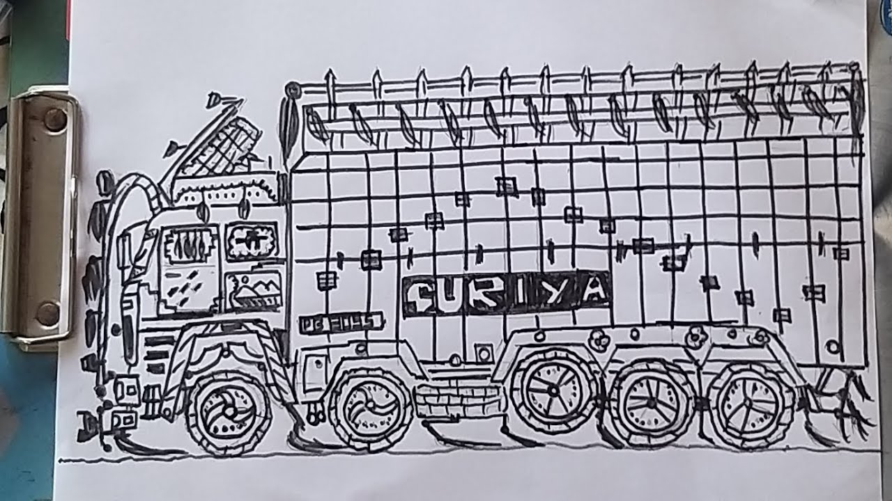 tata 4825 drawing part-1 (sketch) - YouTube