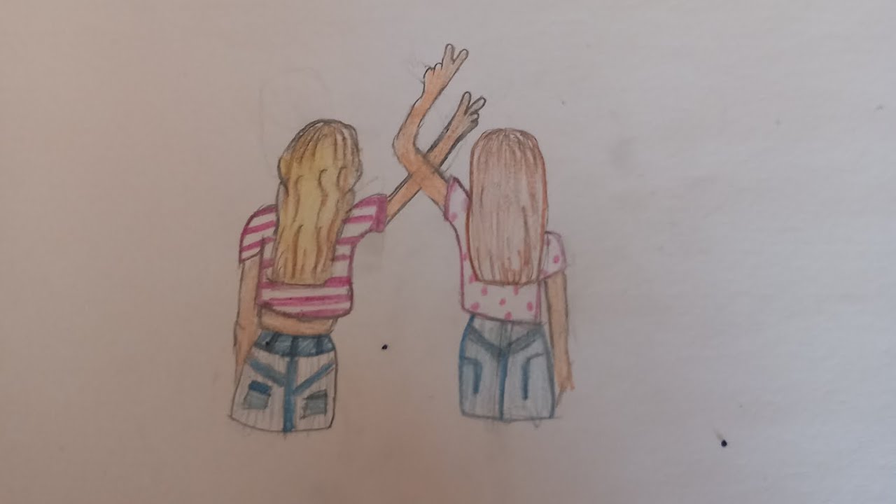 how to draw best friends (bff)easy|step by step - YouTube