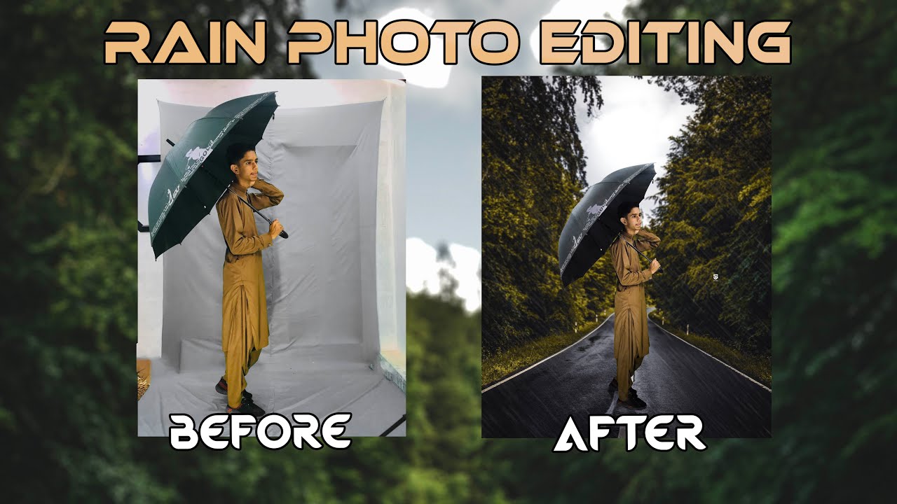 Rain photo editing in photoshop - YouTube