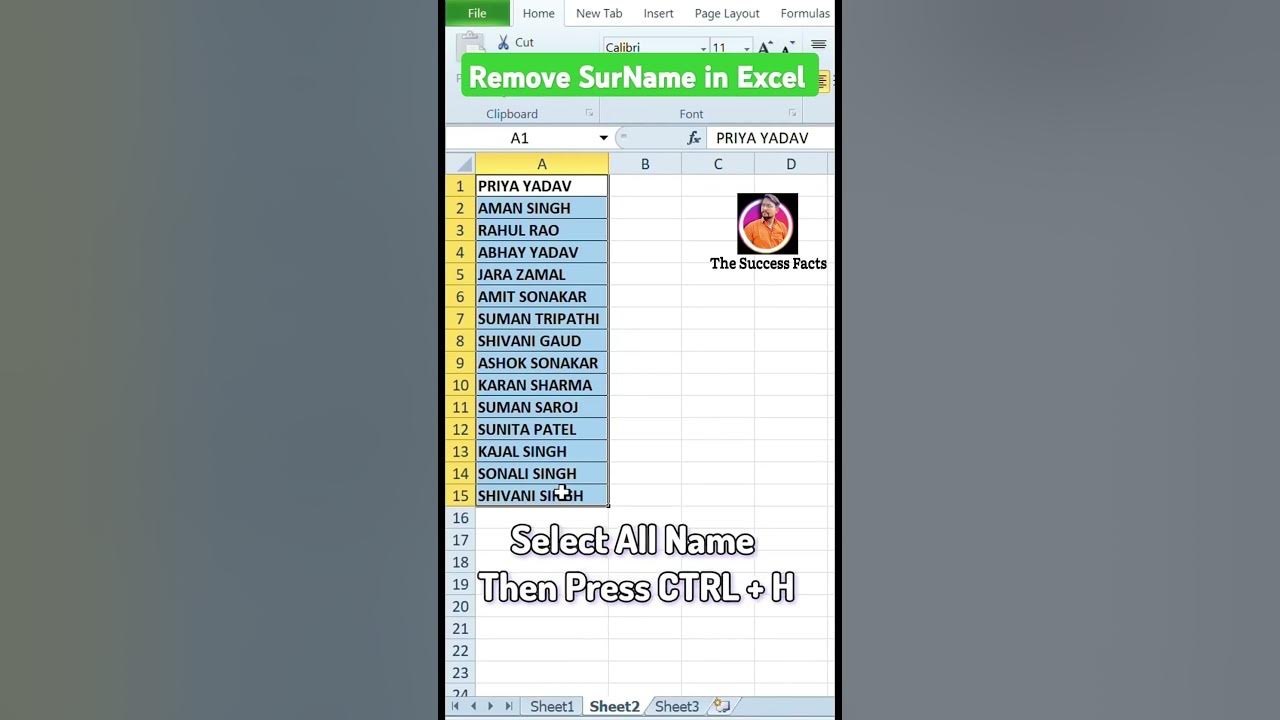 How to remove surname in Excel #exceltips#exceltricks #exceltech #exceltraining #excelgyan# ...