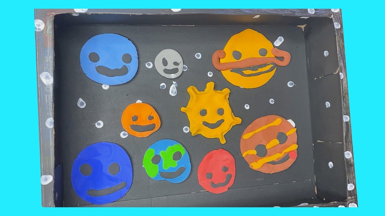 solar system shadow box with air clay | how to make | kids clay | home ...