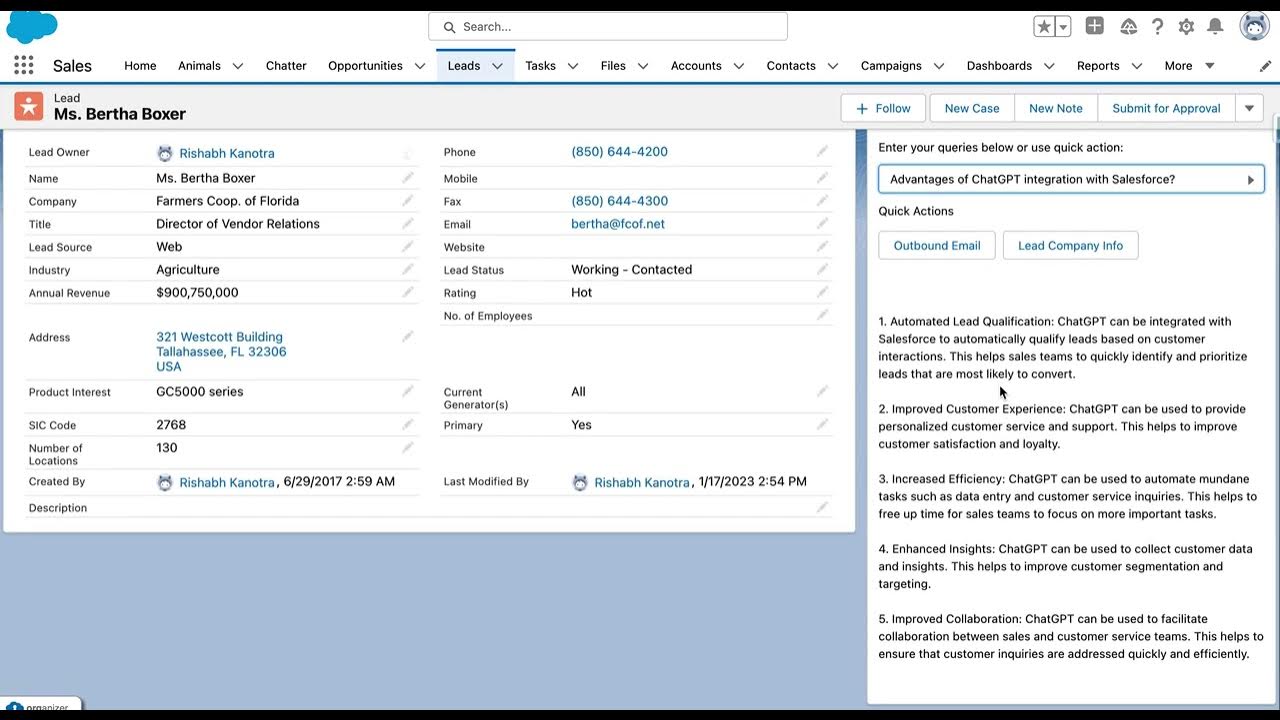 OpenAI ChatGPT integration with Salesforce - YouTube