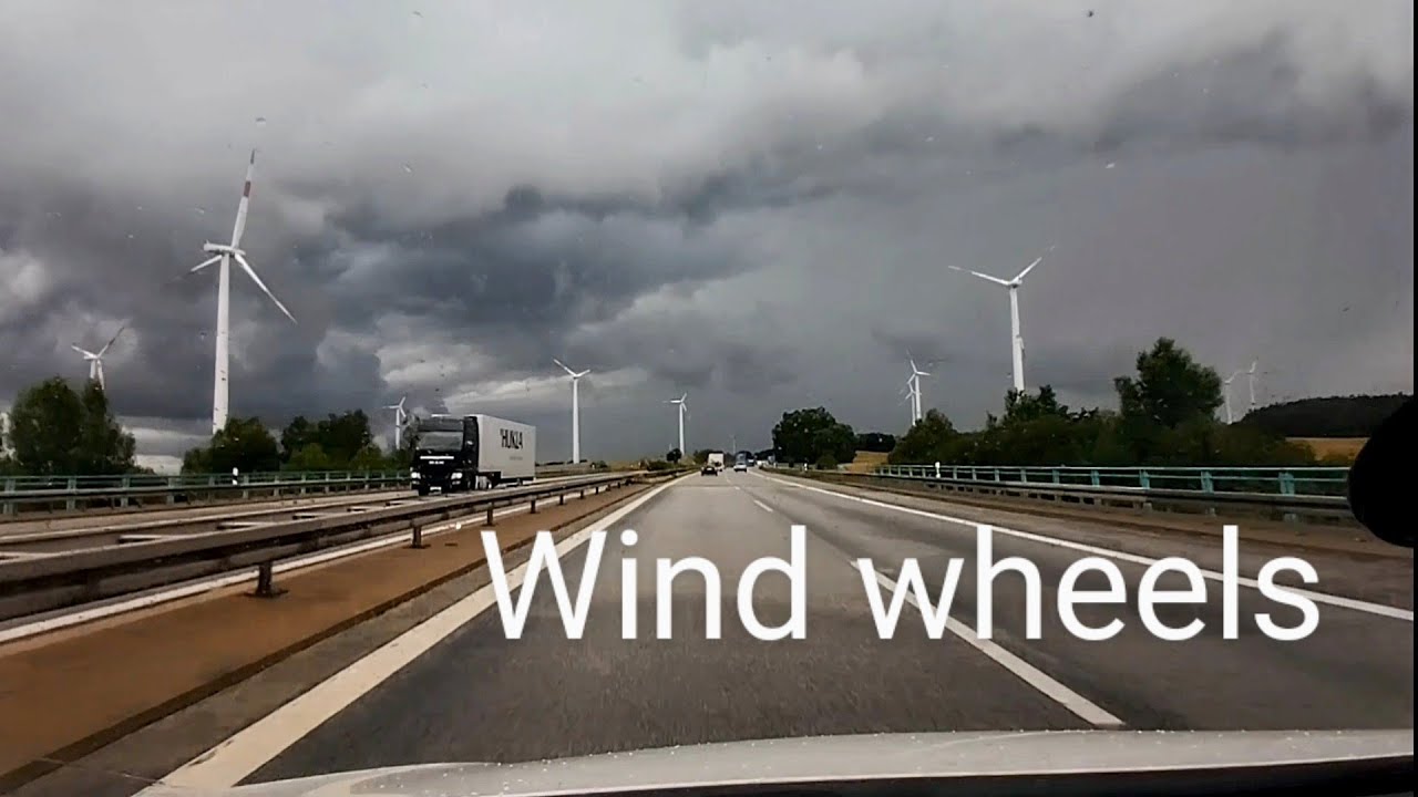 DRIVING IN GERMANY. Wind wheels. Wind turbines. Wind generators. - YouTube
