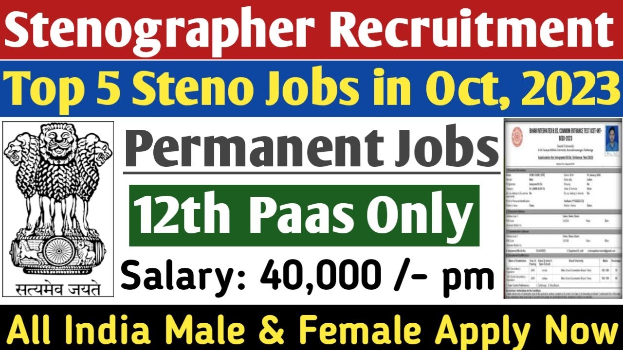 Top 5 Stenographer Vacancy in October 2023 | Stenographer New ...