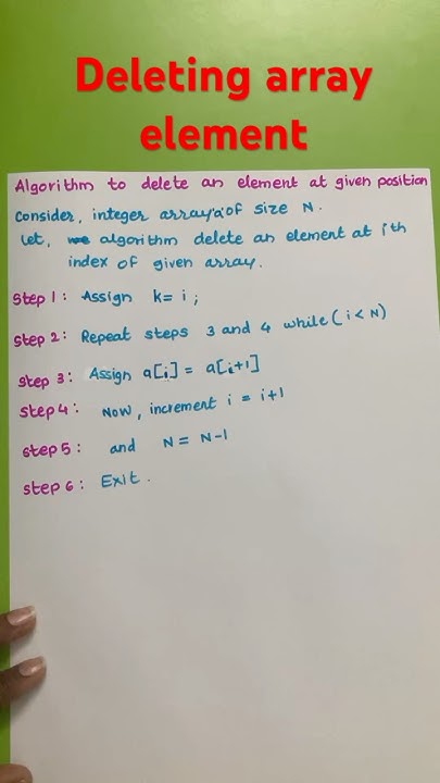 Delete an array element #array #deletion #learnwithART #arrays - YouTube
