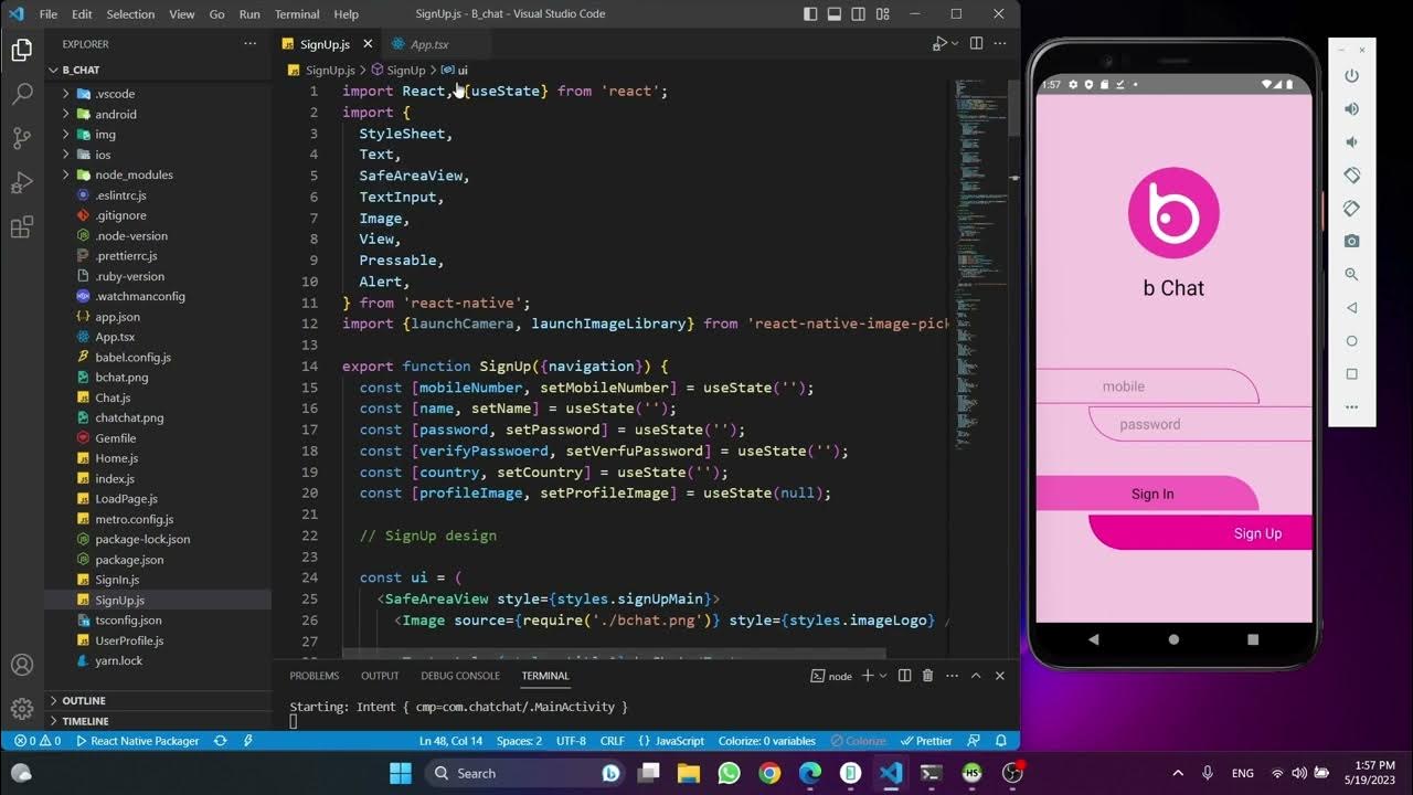 React Native Chat Application | Sign Up Process | Java Institute - YouTube