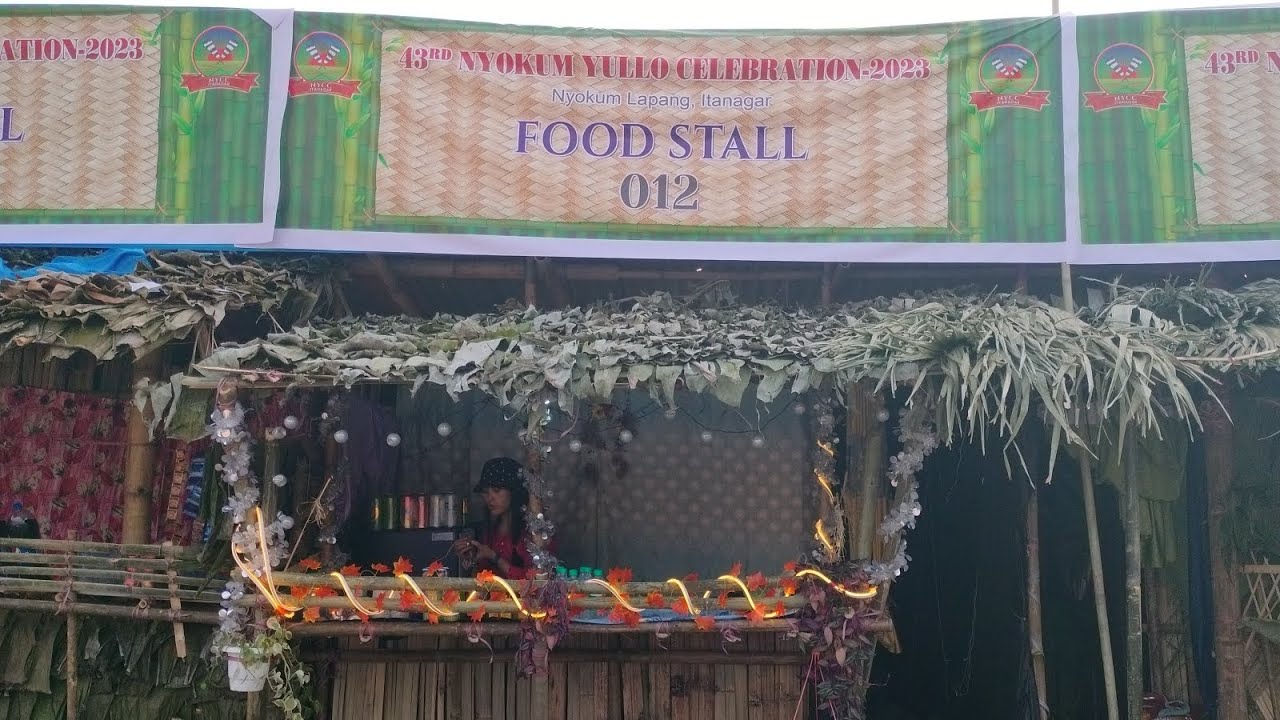 Tribal style food stall for the upcoming nyokum / nyokum lapang ...