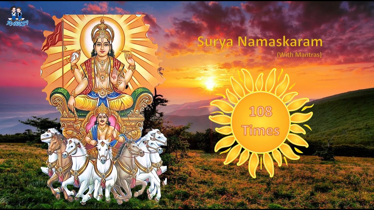 Surya Namaskaram - 108 Count Counting audio with Beej mantras | Sun ...