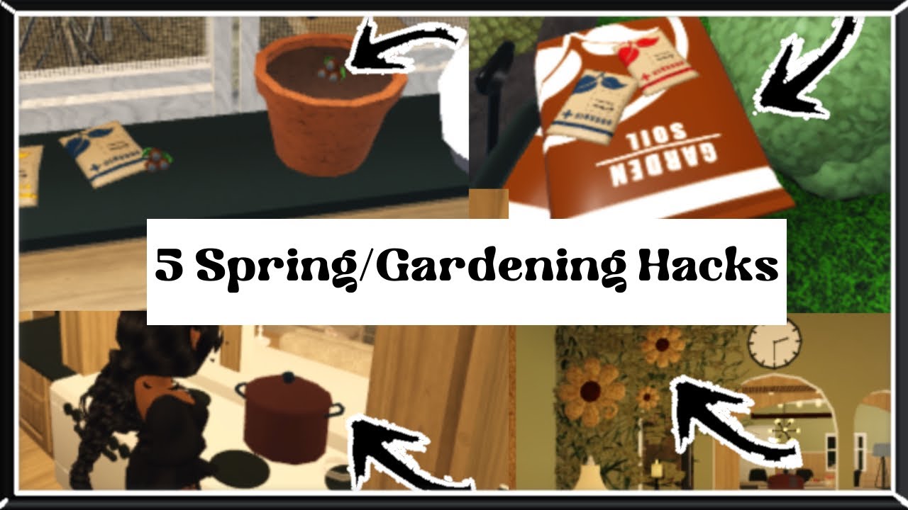 5 Spring\ gardening\ Build Hacks! Bloxburg - YouTube