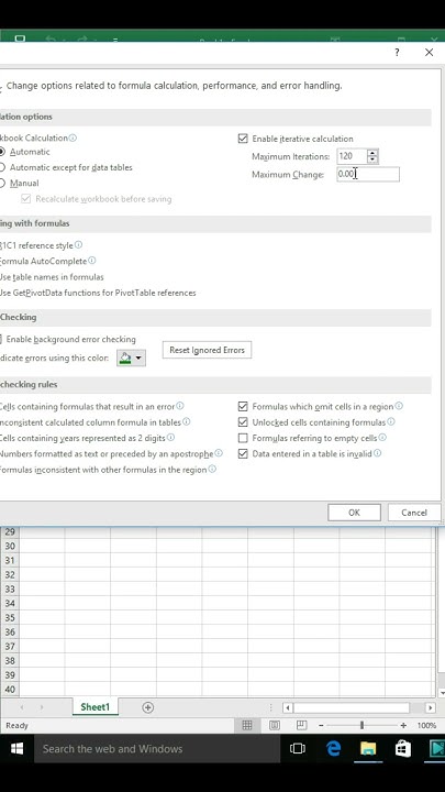 How to enable iterative calcullation in MS Excel - YouTube