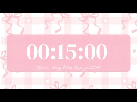 15 Minute Aesthetic Timer 🎀 Pink Bow Countdown | No Music | Cute Study ...