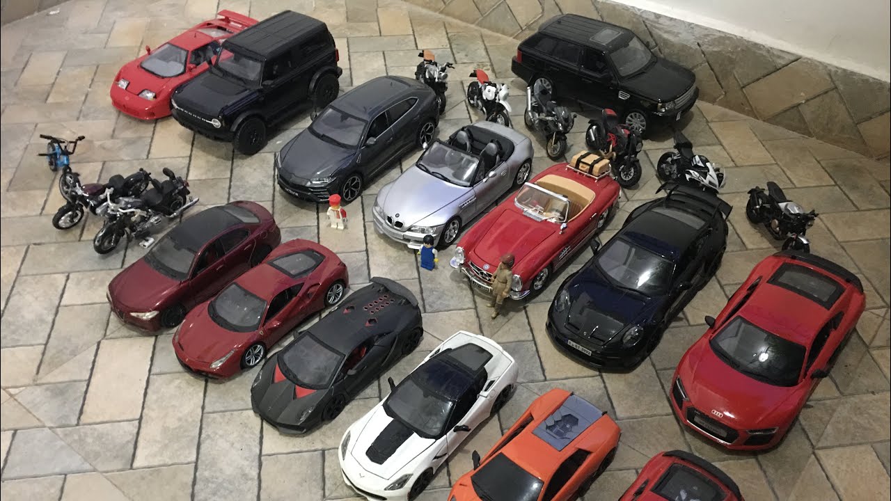 1/18 & 1/24 car & bike collection. - YouTube