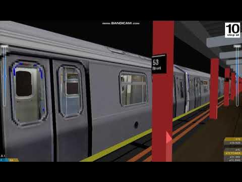 OpenBVE R160B Alstom V train Arriving and Departing @ 5th Avenue 53rd Street - YouTube