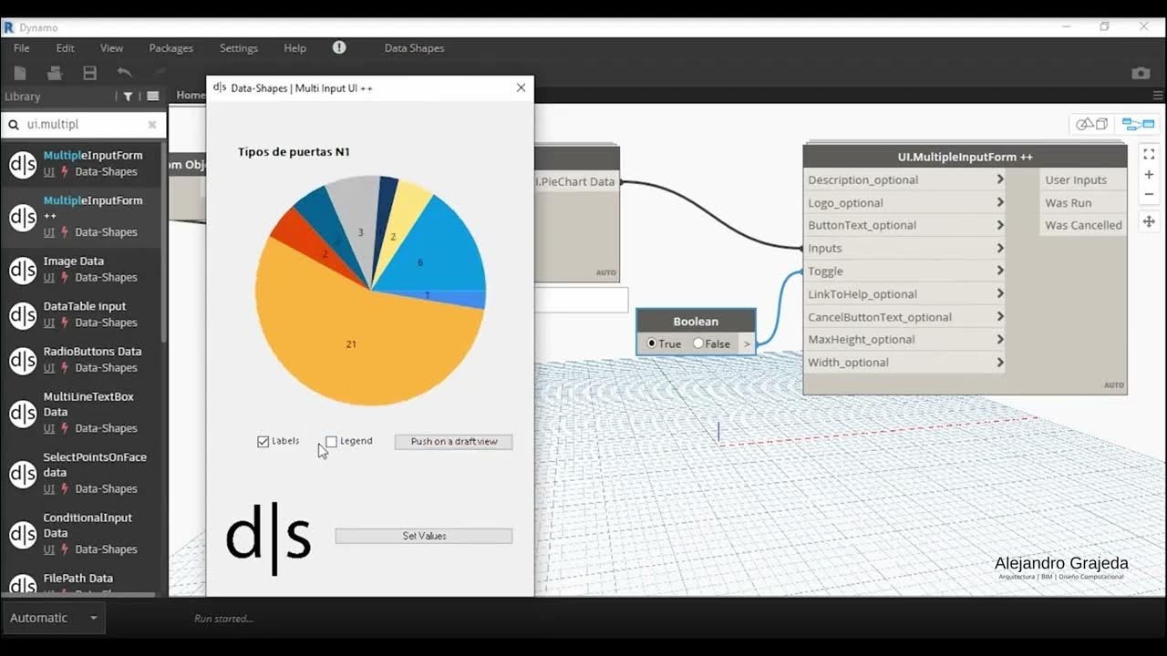 Dynamo Revit Visualizar Datos con Data Shapes Pie Chart - YouTube