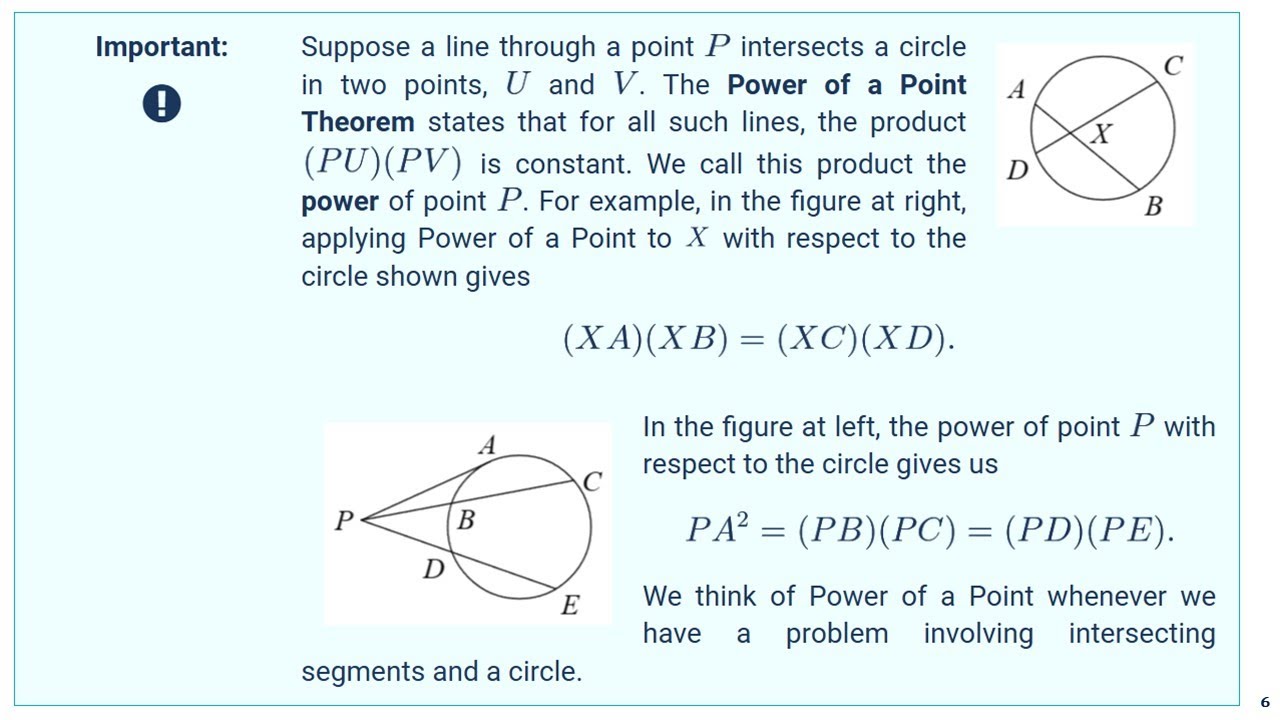 Topic 13: Power of a Point - YouTube