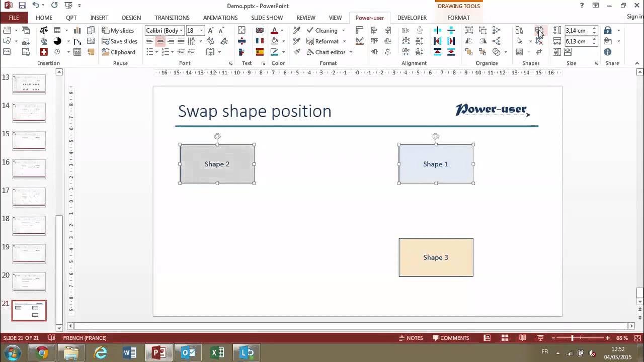 Swap shapes position - YouTube