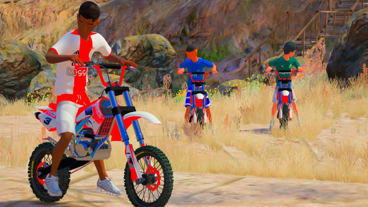 GTA 5 MODS: TRILHA DE MINI MOTO COM MEUS AMIGOS NA PRAIA - YouTube