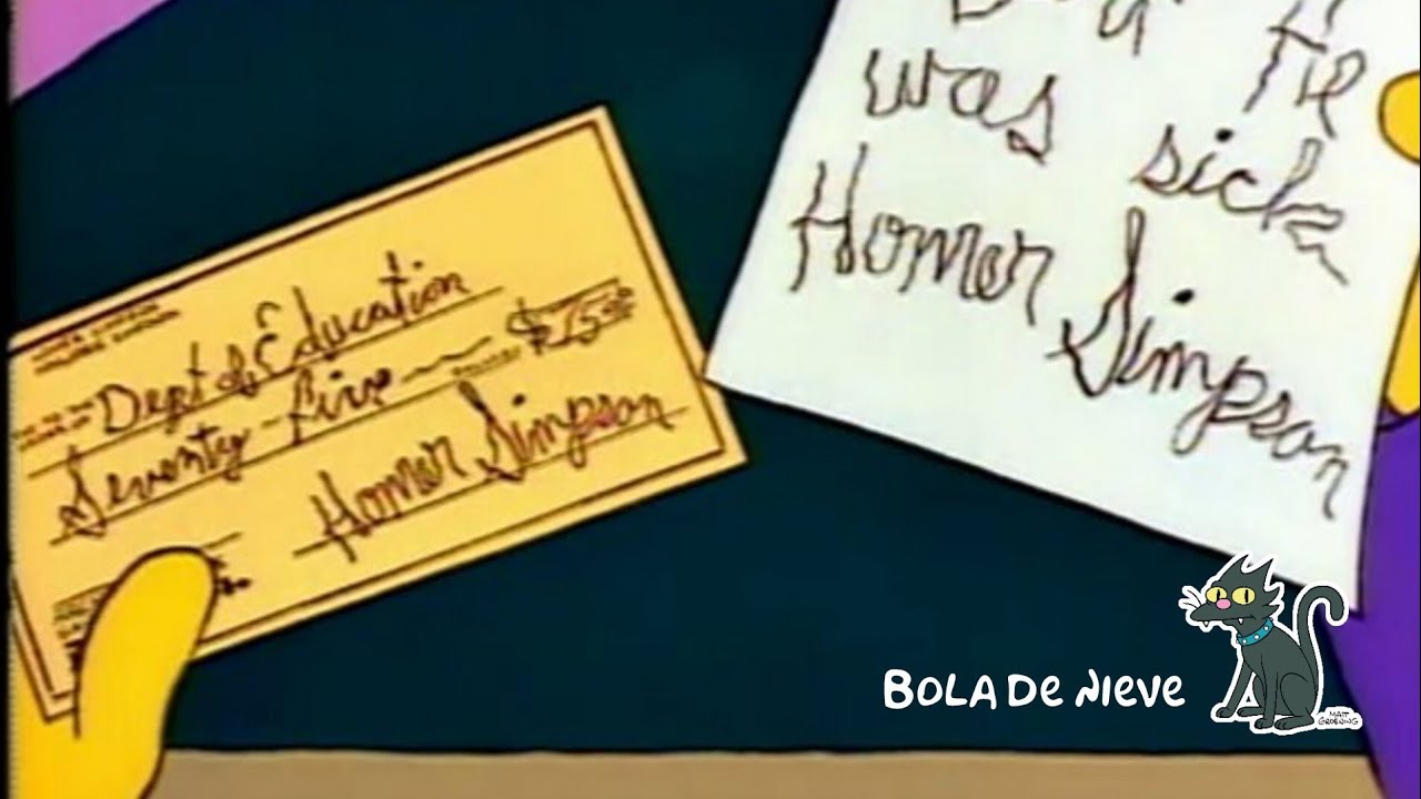 Bart falta a clases y trae notas que son infantiles falsificaciones ...