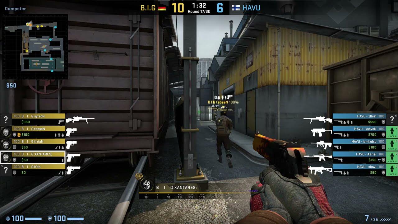 CS:GO POV Demo BIG XANTARES (34/17) vs HAVU (de_train) - YouTube