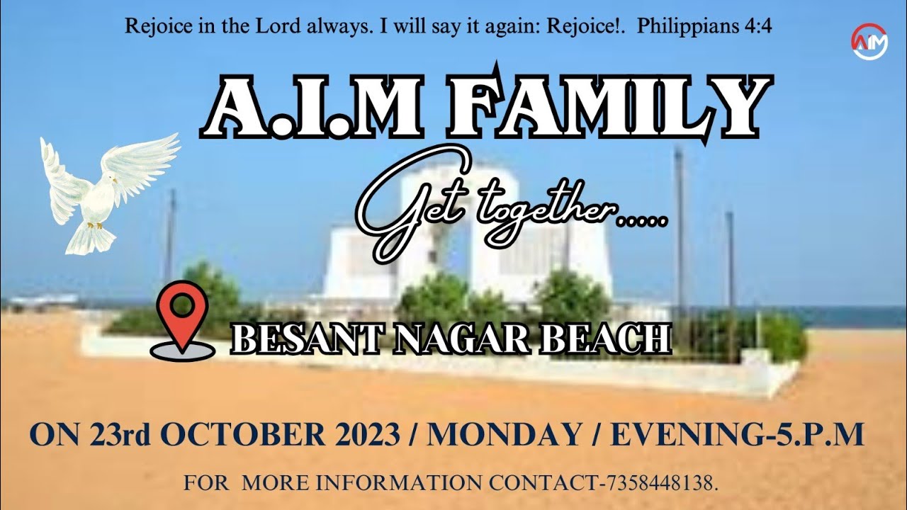 AIM Family Get Together @BesantNagarBeach 💥 Glory to God #family #aim ...
