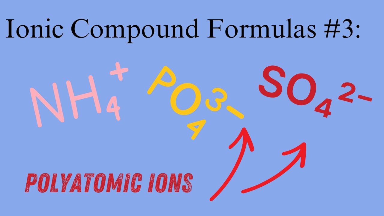 Ionic Compounds Formulas 3: Polyatomic Ions - YouTube