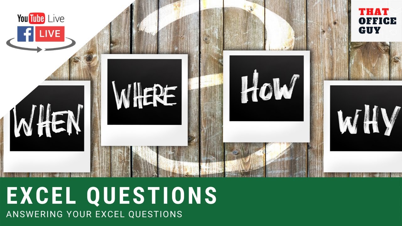That Office Guy Answering Excel Questions | Microsoft Excel Tutorial ...