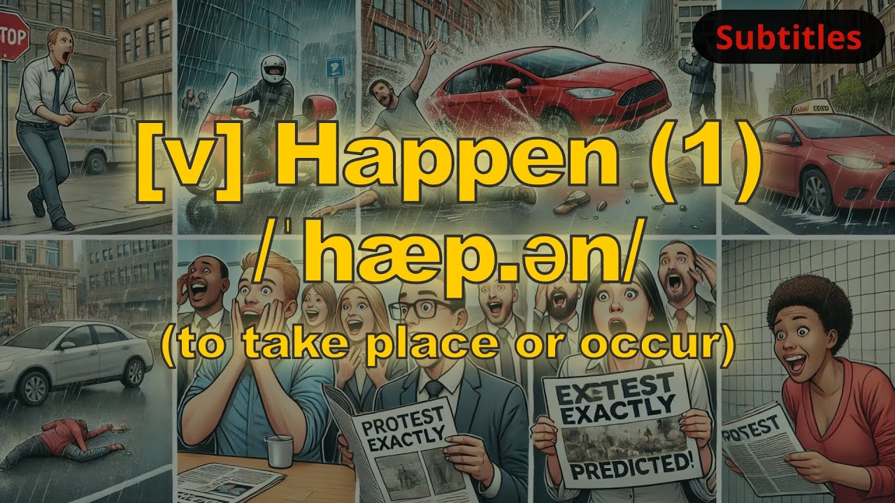 [v] Happen meaning (to take place or occur) with 5 examples - YouTube