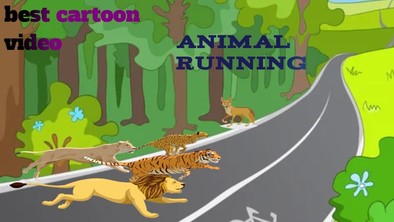 animal running cartoon cartoon. animal running race cartoon video - YouTube