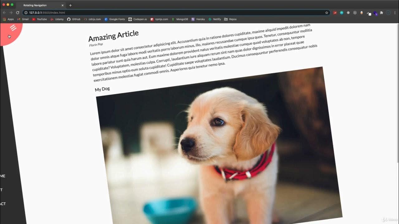 Rotating Navigation in Javascript(1) - YouTube
