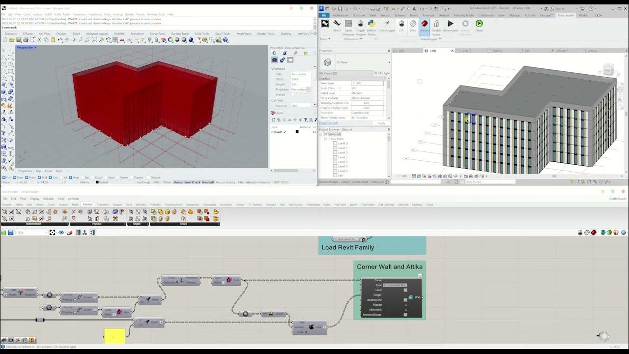 Revit - Grasshopper- Parametric Facade by Grid, Example of integrating BIM and Parametric Design ...