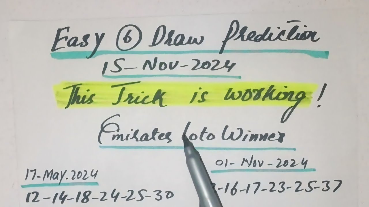 Easy 6 Draw Prediction Latest - 15 Nov 2024 ! - YouTube