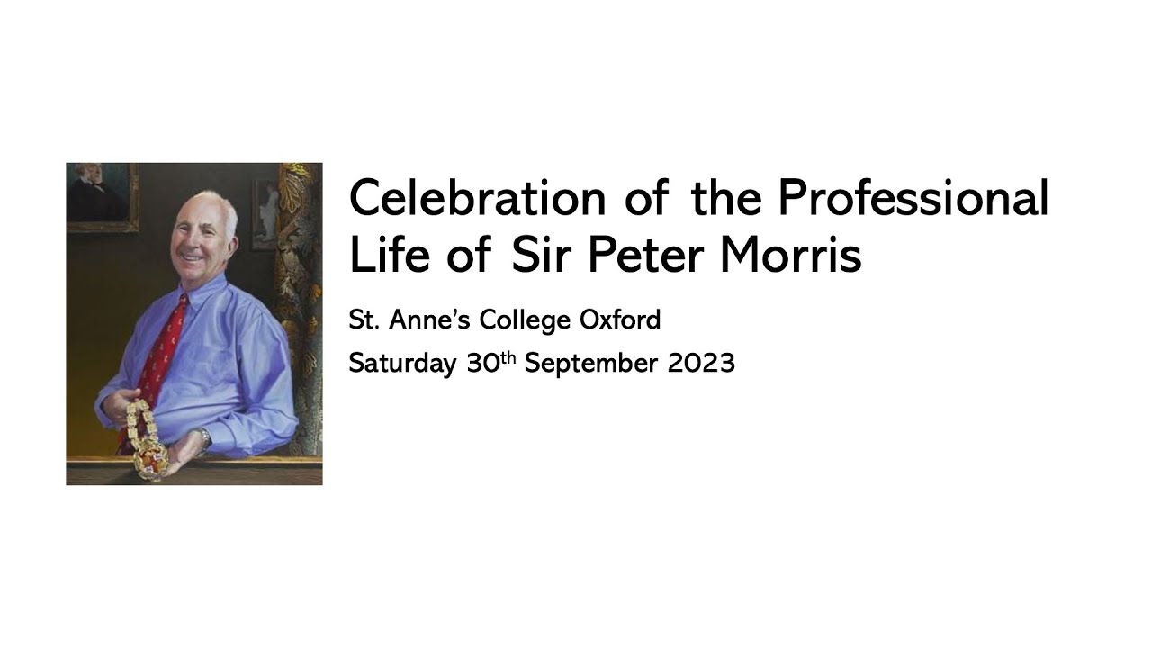 A Celebration of the Professional life of Sir Peter Morris - YouTube