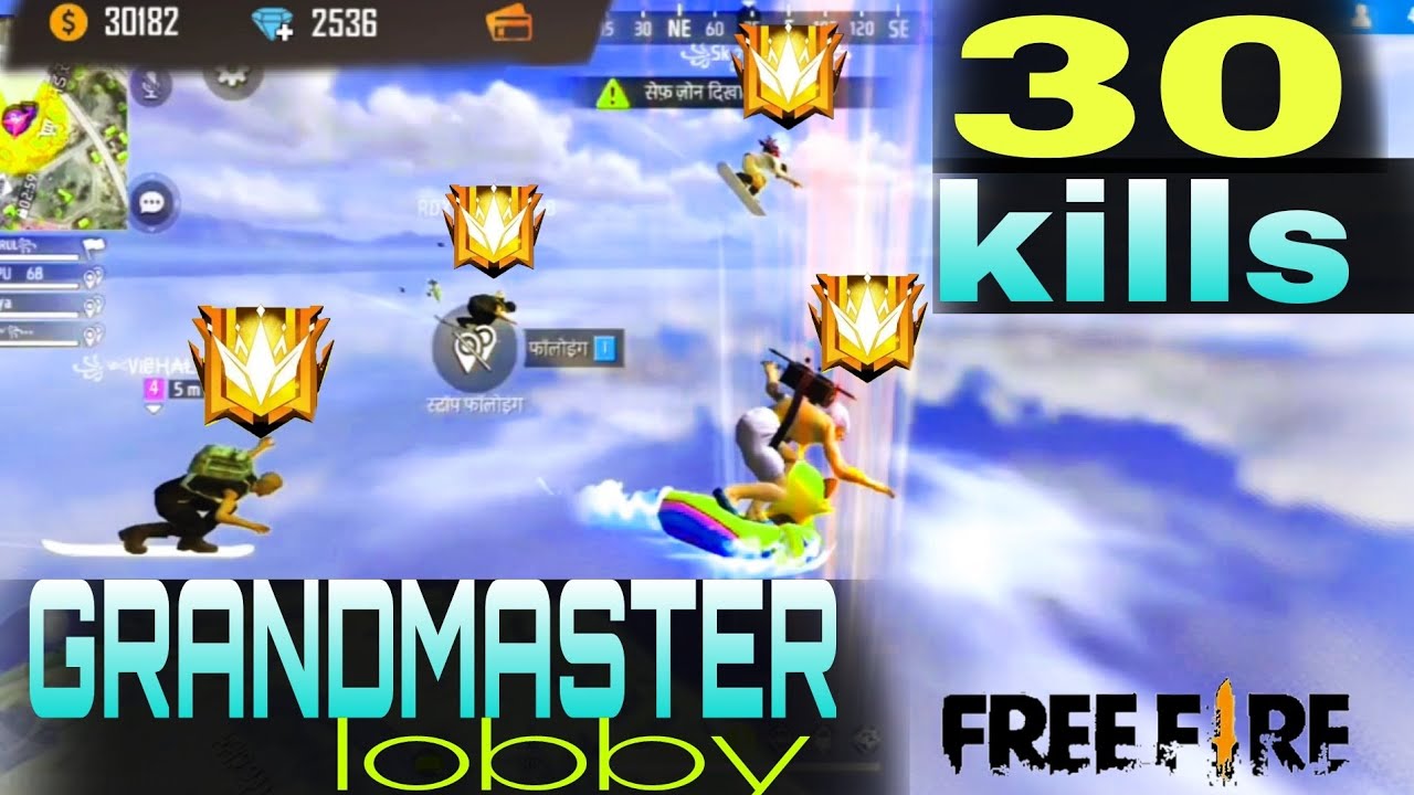 30 KILLS SE BOOYAH 😱! GRANDMASTER LOBBY PRO PLAYER!😱! GARENA FREE FIRE ...
