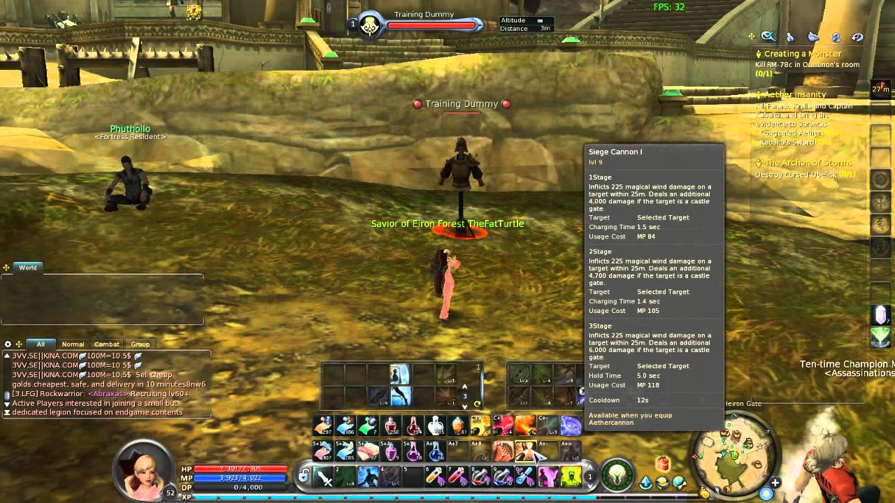 Aion - Gunslinger class skill/gear update and Arena of Harmony 3v3 PvP ...