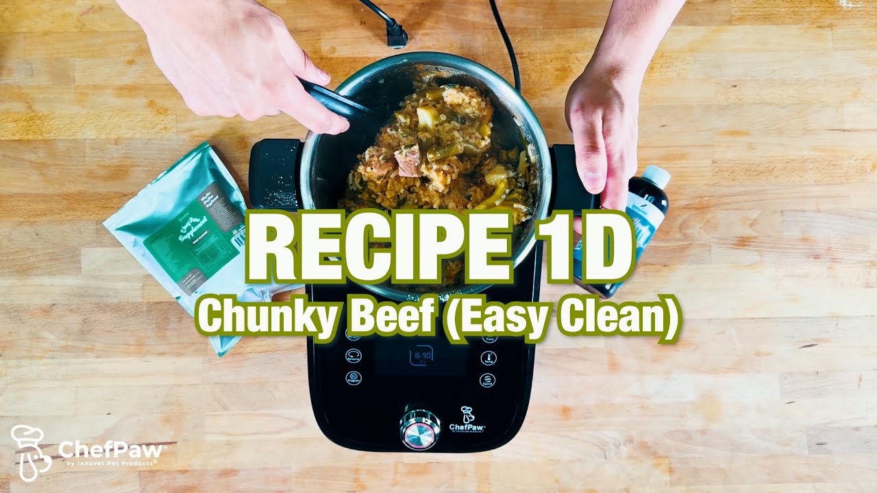 Homemade Dog Food With Chunky Beef (Easy Clean Recipe) by ChefPaw - YouTube