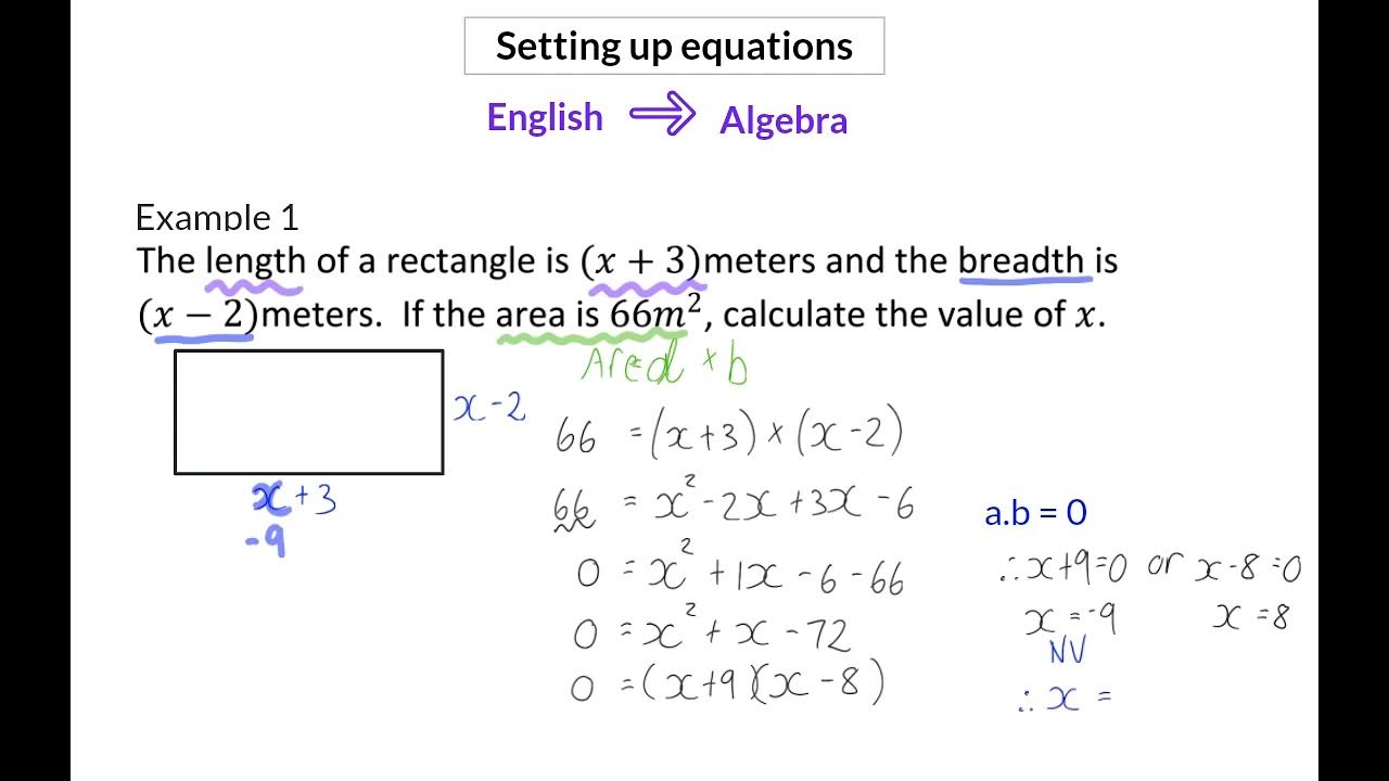 07 Setting up an equation (Gr.9) - YouTube