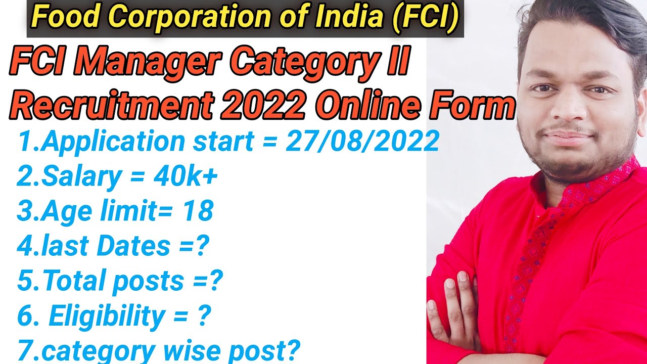 Food Corporation of India FCI Manager Category II Recruitment 2022 ...