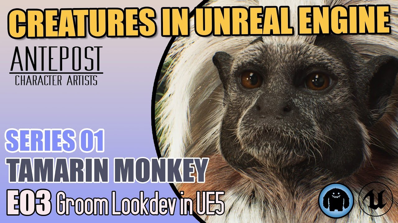 CREATURES IN UNREAL ENGINE - S01 Tamarin Monkey - E03 Fur Lookdev and ...