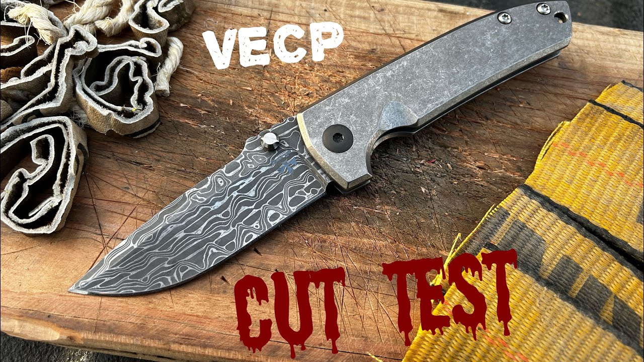 Cut Test: Chad Nichols Damascus on a Les George VECP! - YouTube