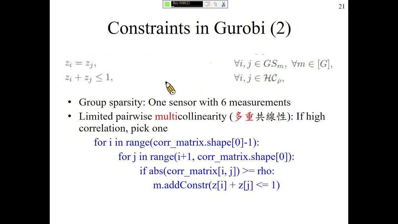 許志華 最佳化和機器學習 6-2-5 Constraints in Gurobi - YouTube