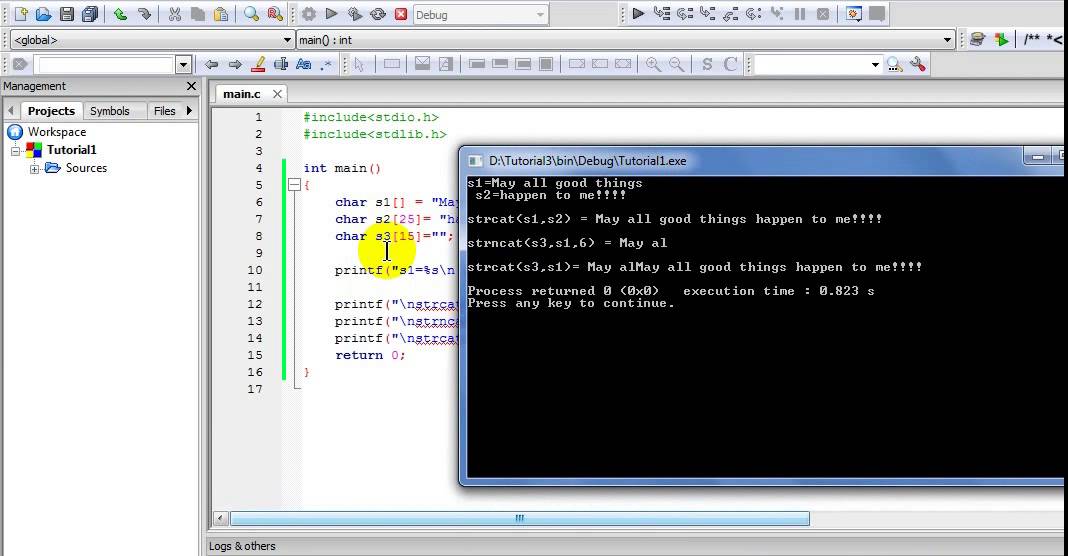 C Programing Tutorial 32 Strcmpstrcpystrcat Youtube 2071