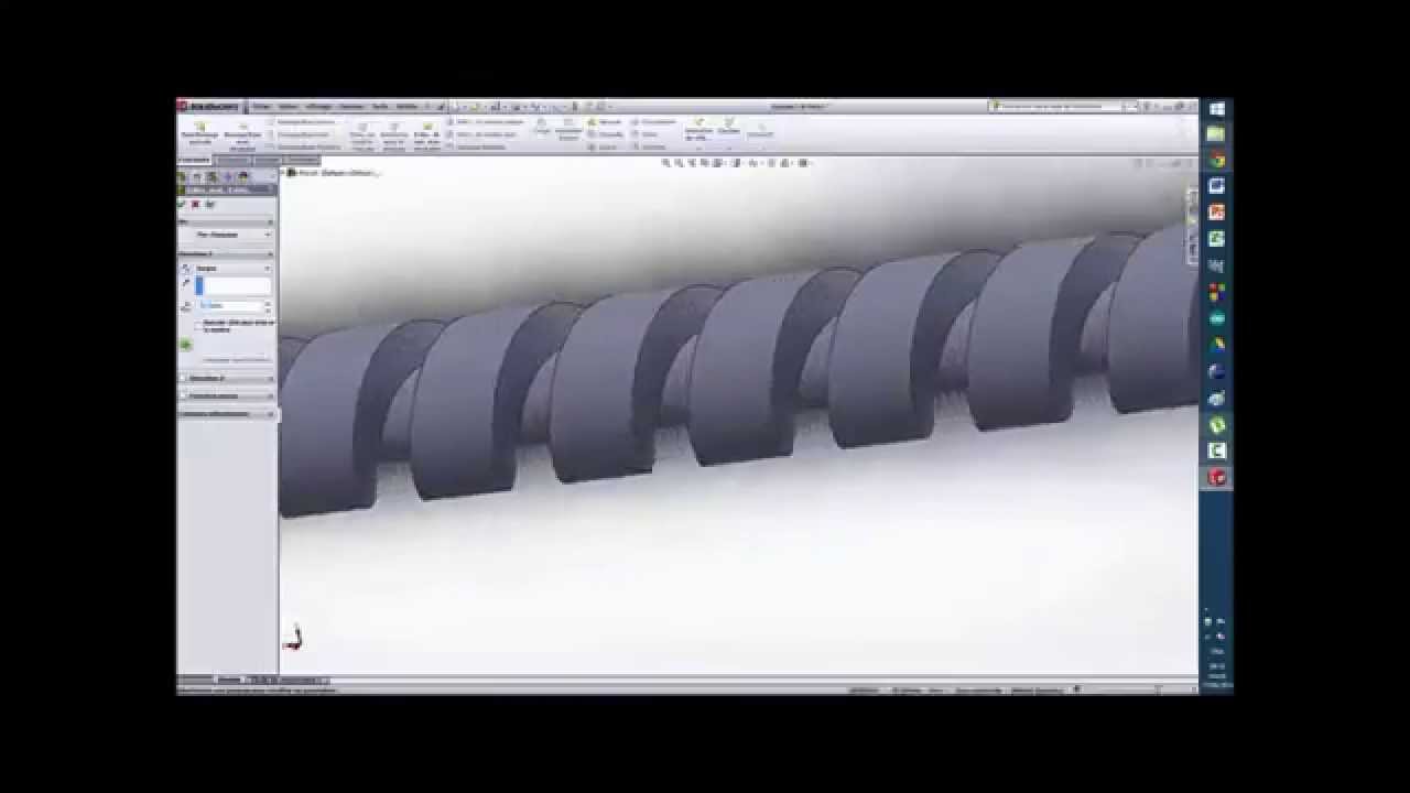 Réalisation d'une vis d'archimede sous SolidWorks - YouTube