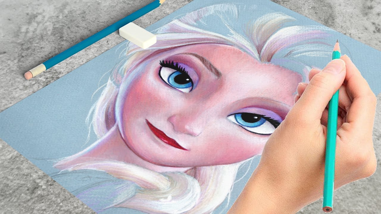 Elsa Fanart Timelapse Drawing - YouTube