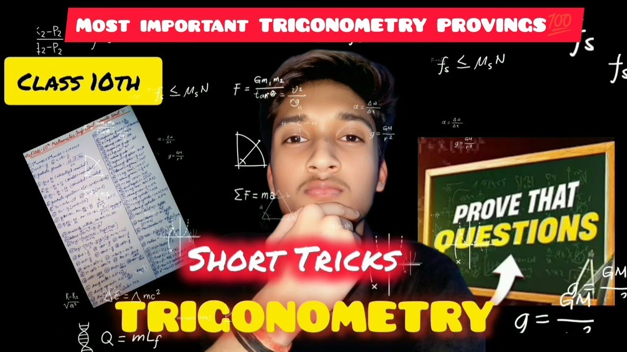 Most important TRIGONOMETRY questions for class 10th board exam CBSE ...