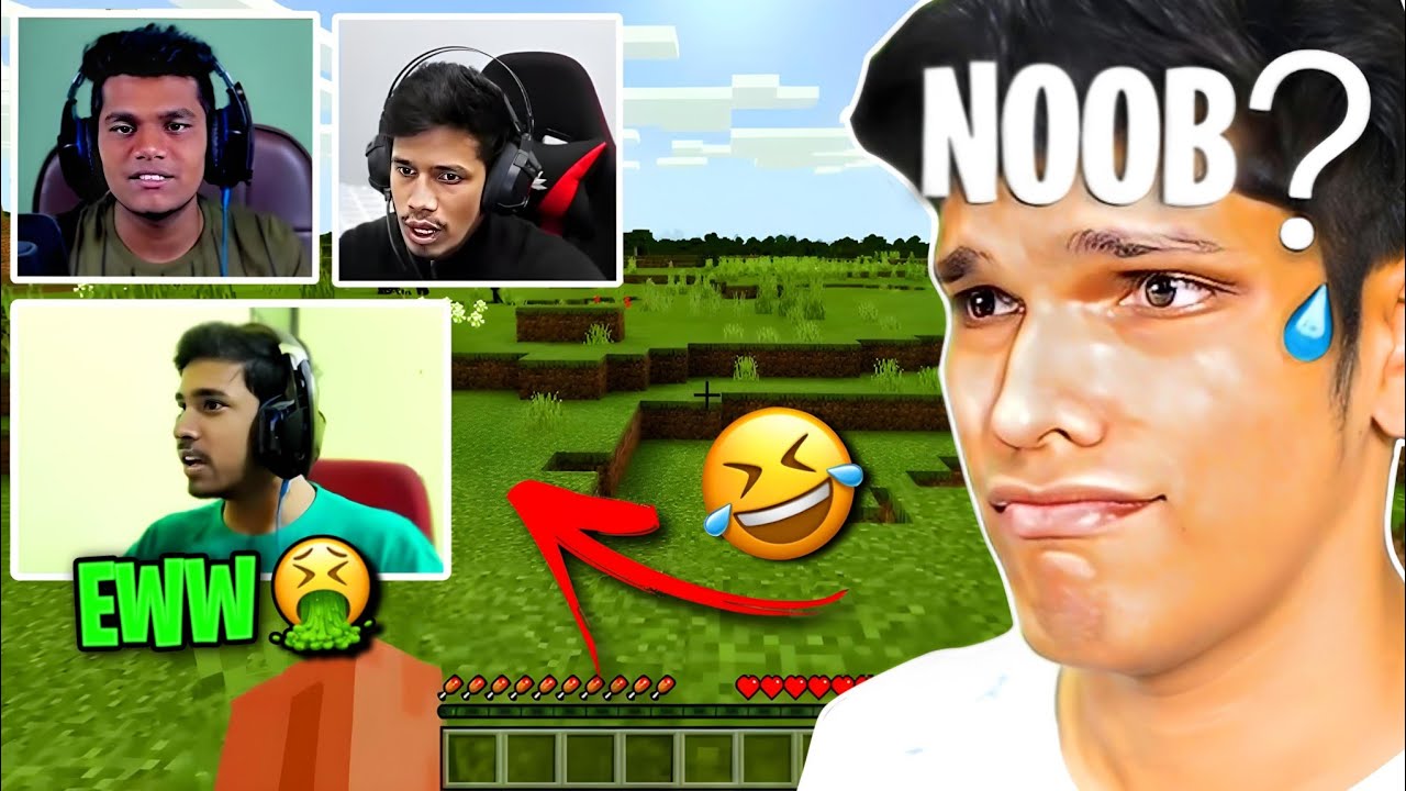 YouTubers Playing Minecraft For The 1st Time! Funny & Hilarious ...