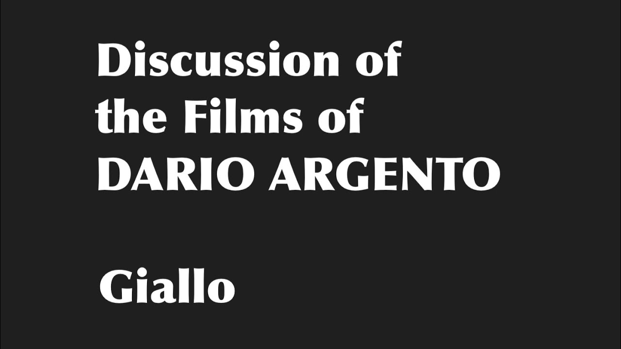 The Films of Dario Argento 17: Giallo - YouTube